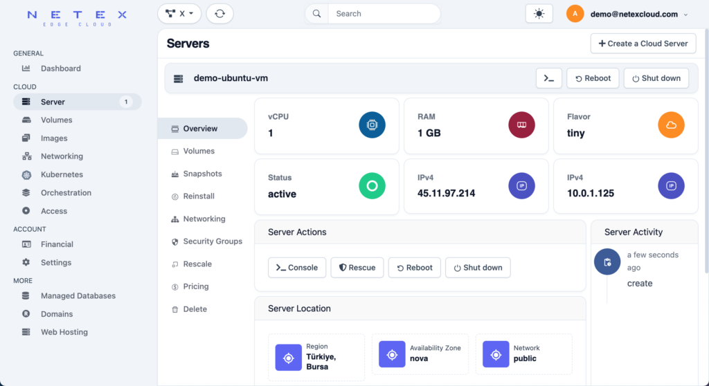 Virtual Machines – Netex Cloud